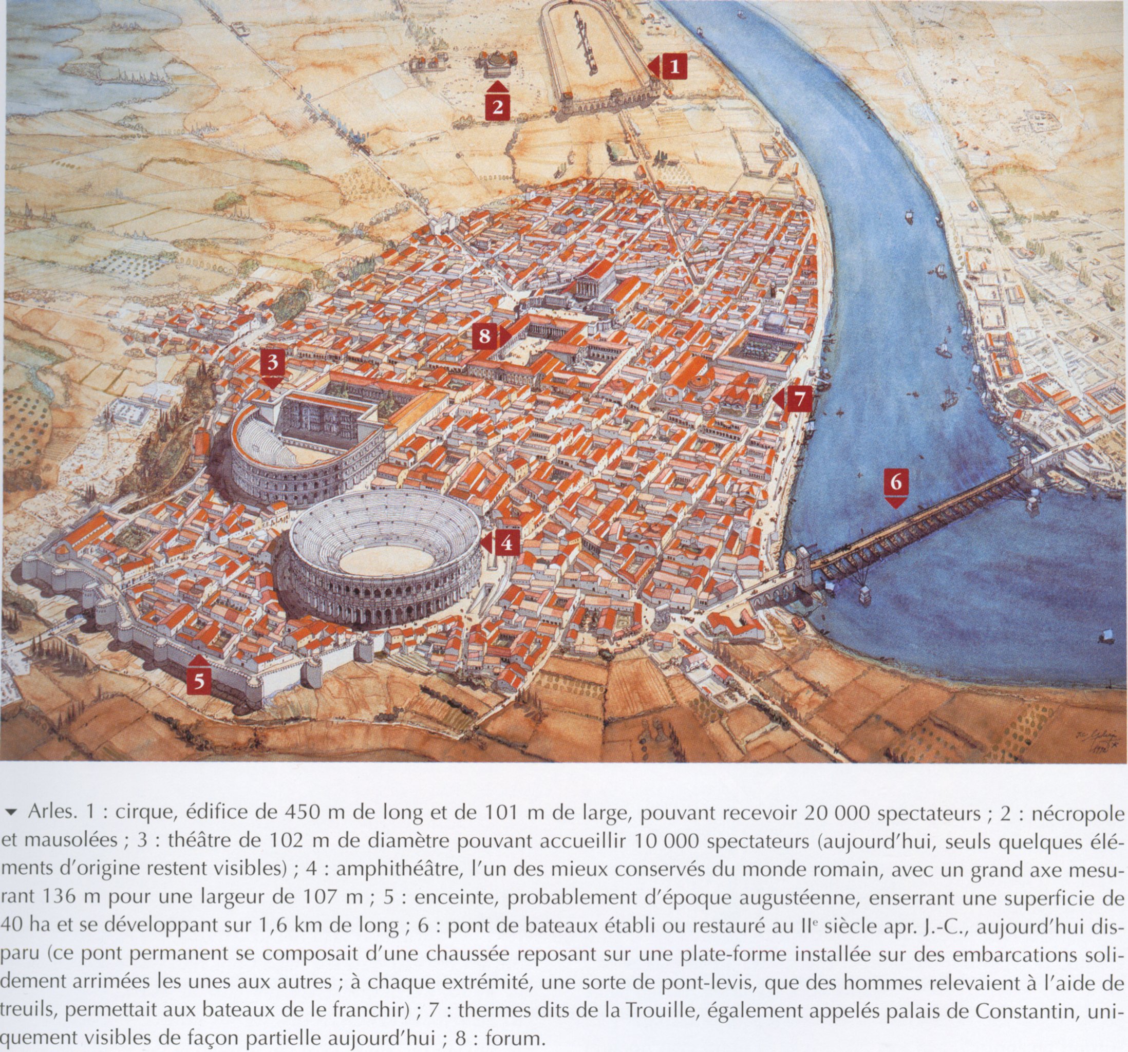 Arles Plan Touristique Rome Arles, France: City Of The Romans